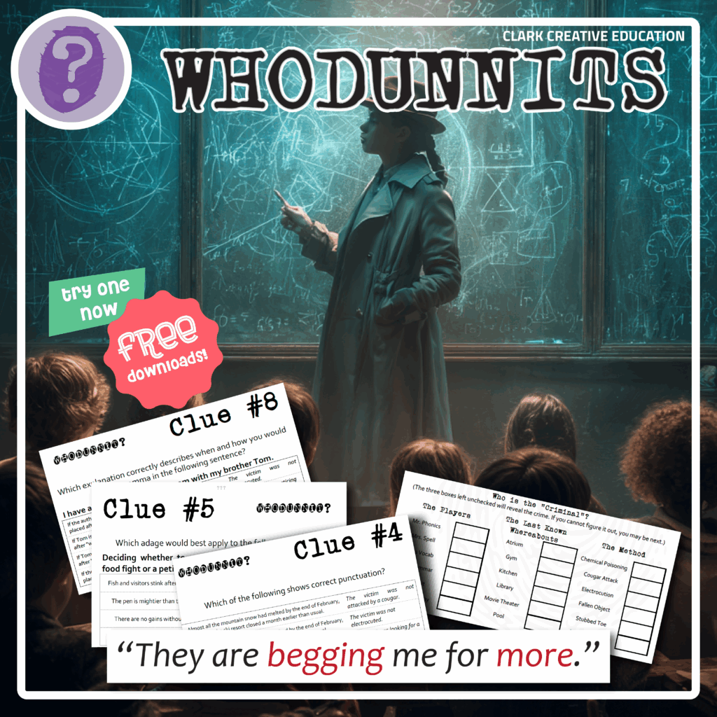 Free ELA Whodunnits! - Clark Creative Education