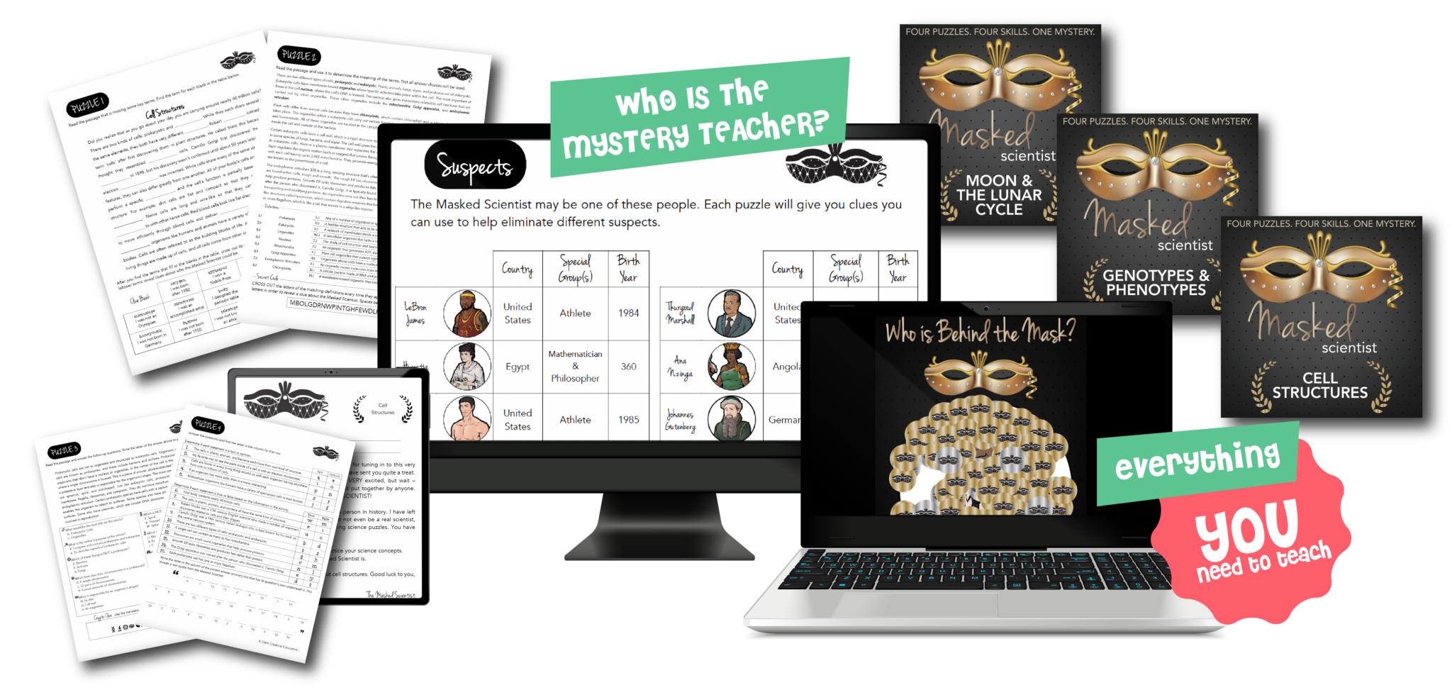Masked Scientist Science Mystery Activities for Review - Clark Creative ...