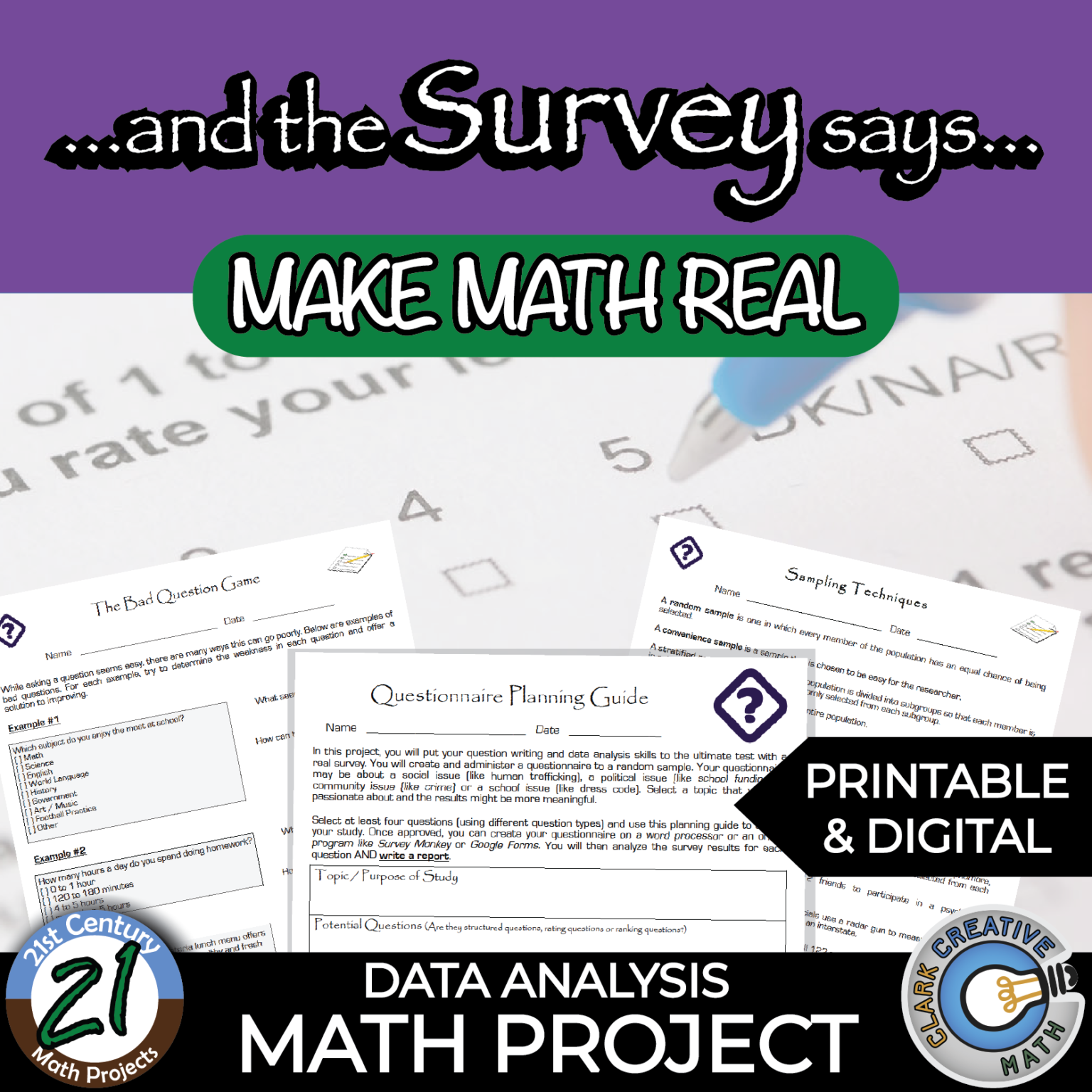 Statistics & Probability Projects for High School | Real World Data ...